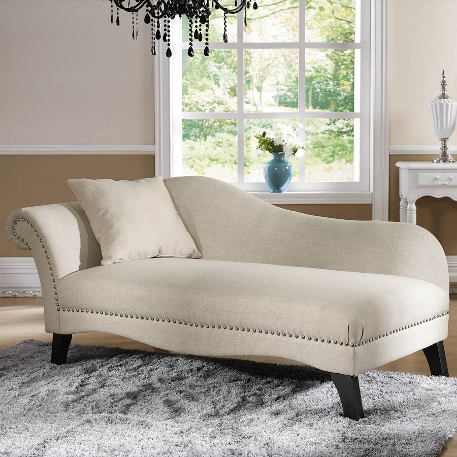 Baxton Studio Phoebe Casual Beige Linen Chaise Lounges at Lowes.com