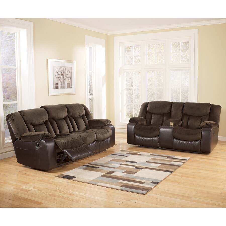 Signature Design by Ashley Tafton Casual Java Reclining Loveseat in the ...