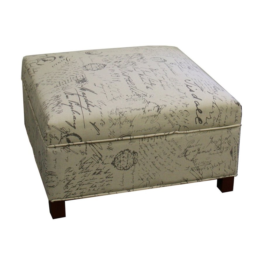 ORE International Old World Casual French Script Storage Ottoman at ...
