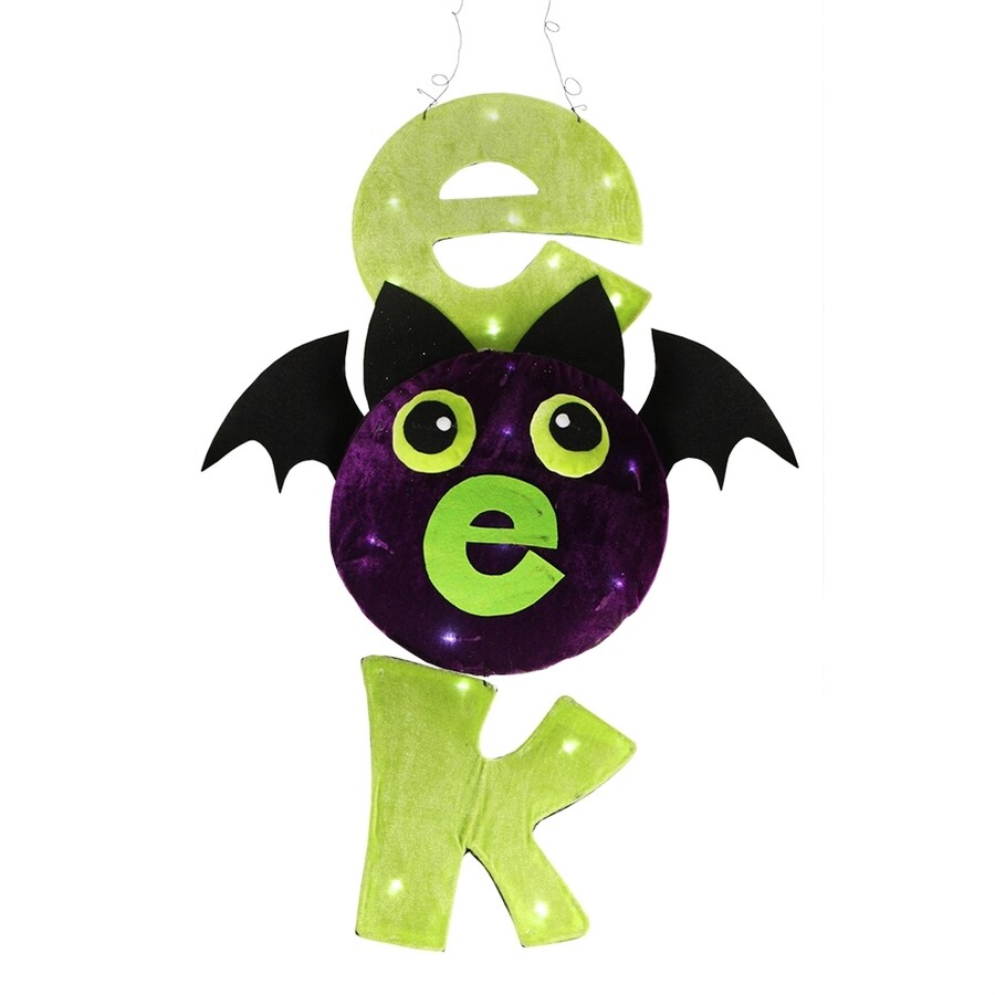 Northlight Pre-Lit EEK Bat Greeter with Multi-function White with LED ...