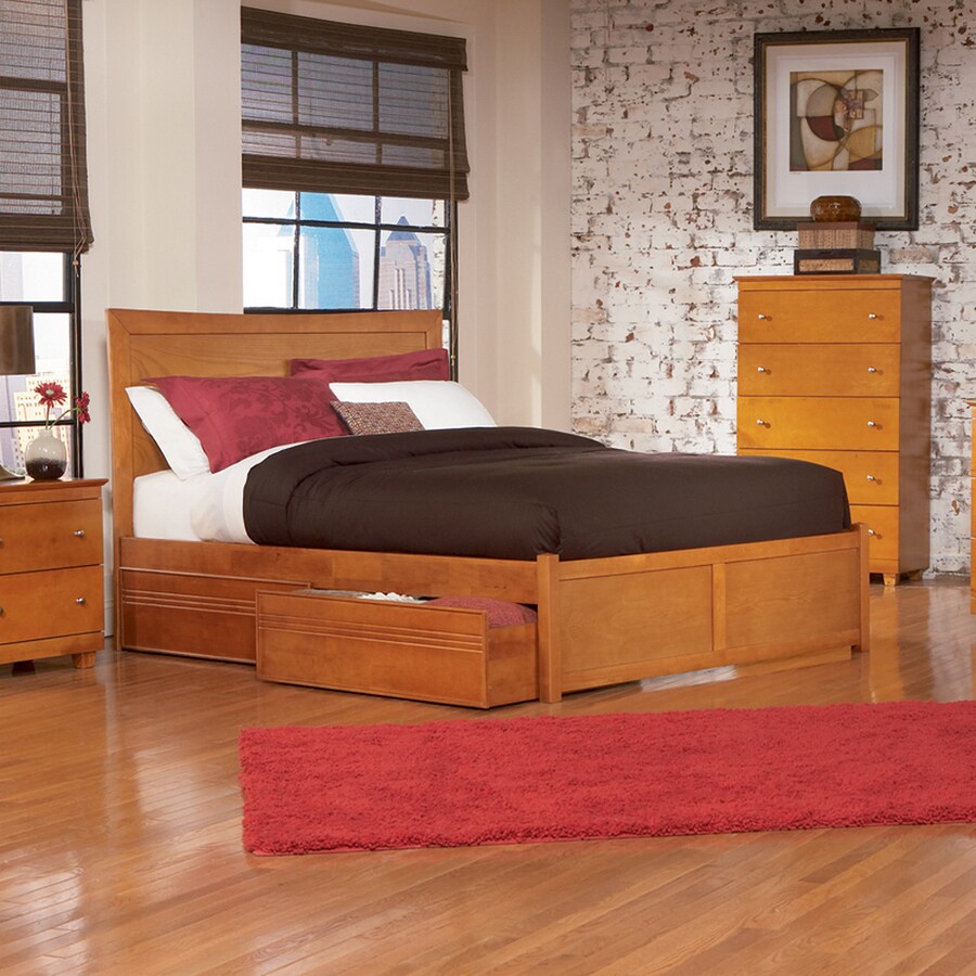 Miami Caramel Latte King Wood Platform Bed in the Beds department at ...