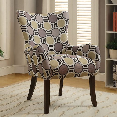 ACME Furniture Gabir Modern Circle Chain Links Wingback Chair in the ...