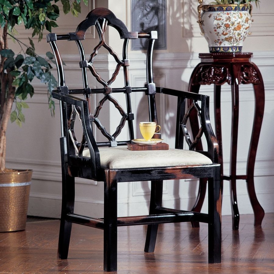 Design Toscano Modern Mahogany Accent Chair in the Chairs department at ...