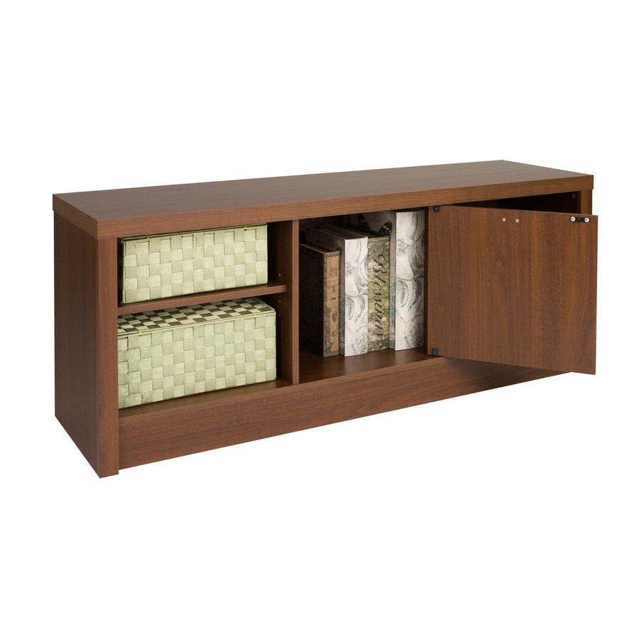 Prepac Furniture Series 9 Transitional Warm Cherry Storage Bench in the ...