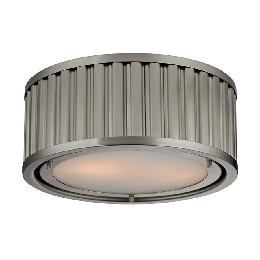 Westmore Lighting Linden 1-Light 12-in Brushed Nickel Flush Mount Light ...