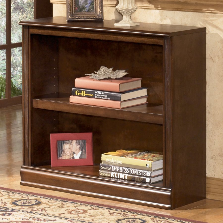 Signature Design by Ashley Hamlyn Medium Brown Wood 2-Shelf Bookcase at ...