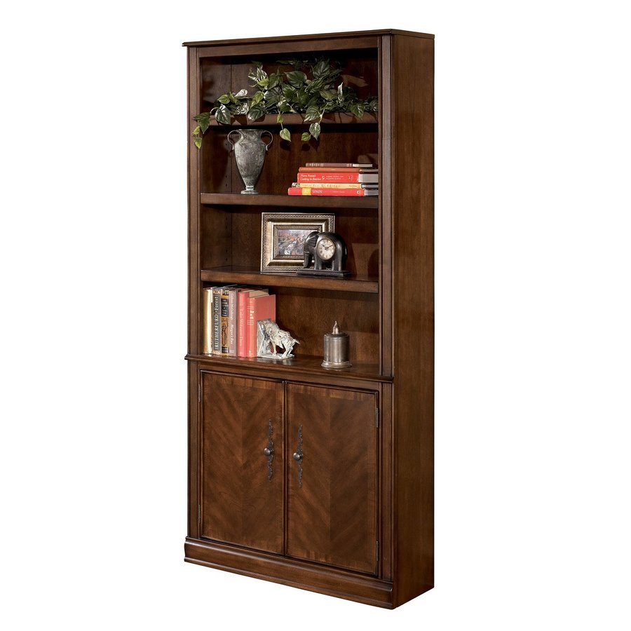 Signature Design by Ashley Hamlyn Medium Brown Wood 4-Shelf Bookcase in ...