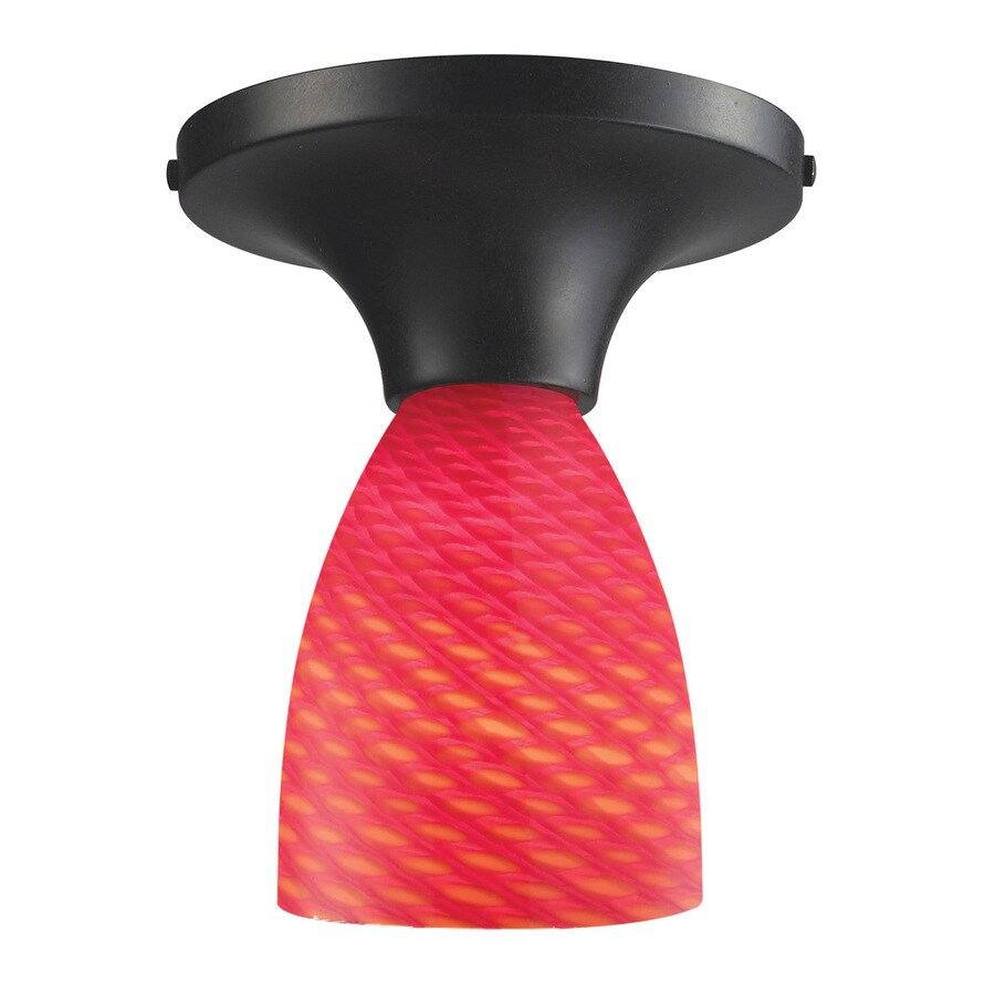 Celina 1-Light 7-in Polished Chrome/Scarlet Red Flush Mount Light at ...