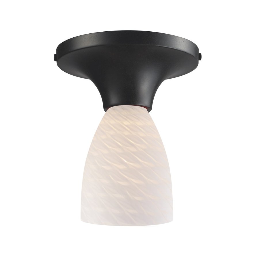 Westmore Lighting Celina 1-Light 7-in Dark Rust/White Swirl Flush Mount ...