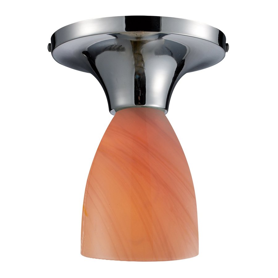 Westmore Lighting Celina 1-Light 7-in Polished Chrome/Sandy Flush Mount ...