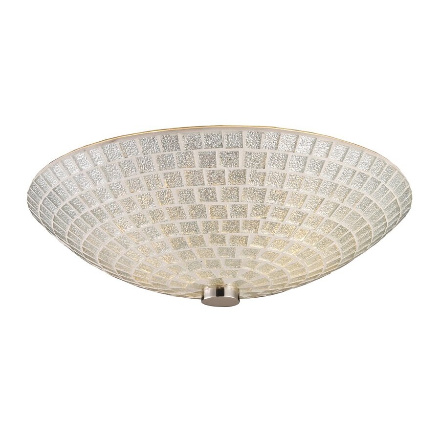 Westmore Lighting Fusion 1-Light 12-in Satin Nickel Flush Mount Light ...