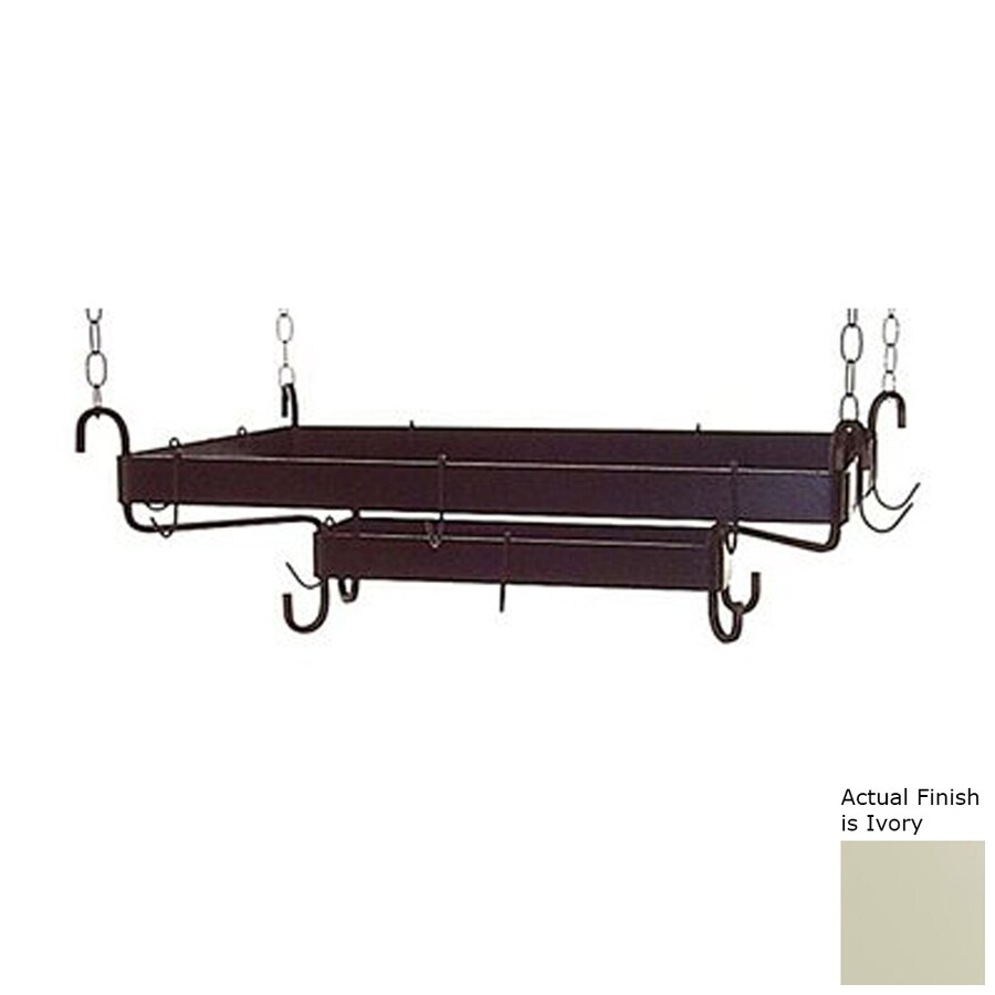 Grace Collection 49.5-in x 20-in Off-White Rectangular Pot Rack at ...