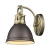 Golden Lighting Duncan 6.5-in W 1-Light Aged Brass Vintage Arm Wall ...