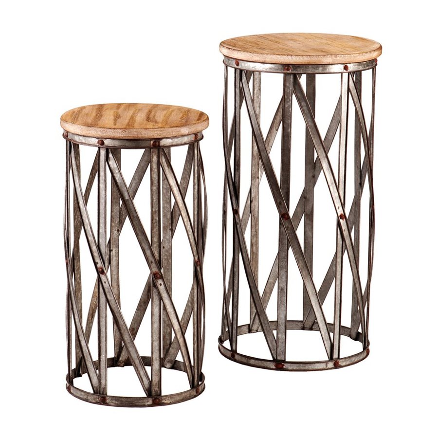 Boston Loft Furnishings Luton Antique Silver Wood Farmhouse End Table ...