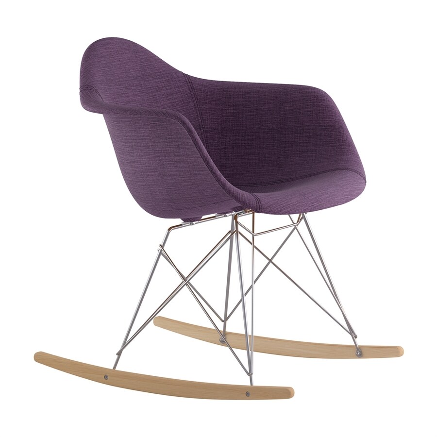 NyeKoncept Midcentury Plum Purple/Natural Wood/Brushed Nickel Polyester ...