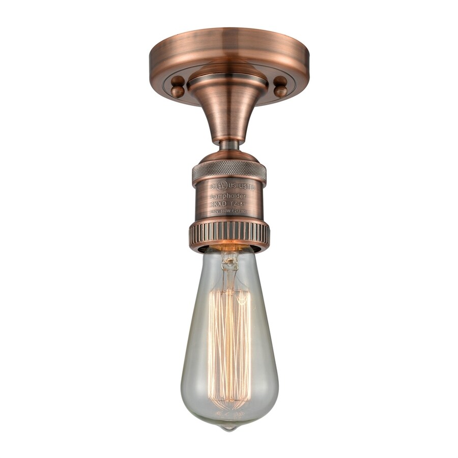 Innovations Lighting 4.5-in W Antique Copper Semi-Flush Mount Light at ...