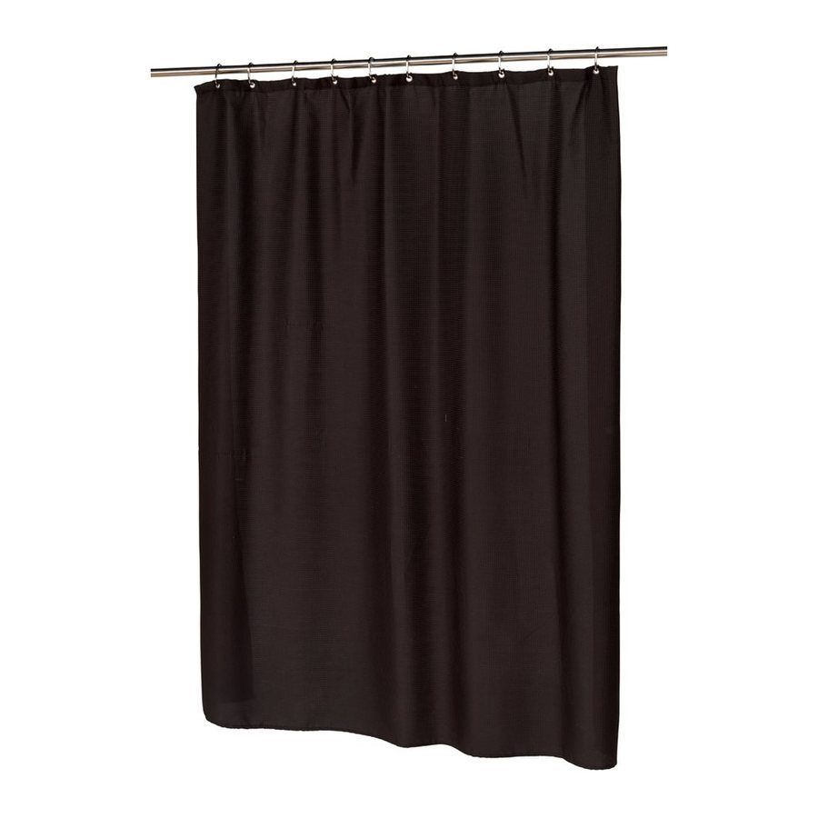 Carnation Home Fashions Polyester Black Solid Shower Curtain 72-in x 70 ...