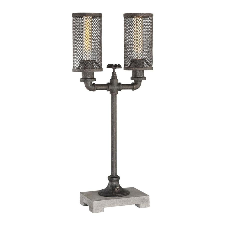 Quoizel 25.5-in Rusty Bronze Rotary Socket Uplight Table Lamp with ...