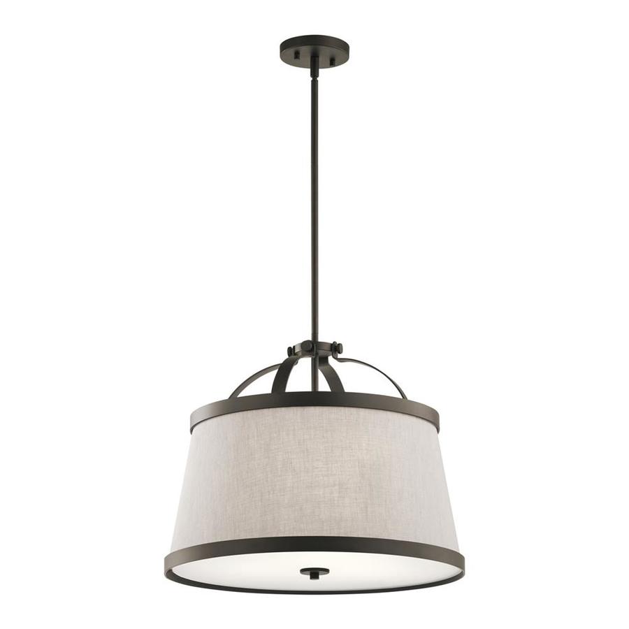 Kichler Amarena Olde Bronze Transitional Etched Glass Drum Pendant at ...