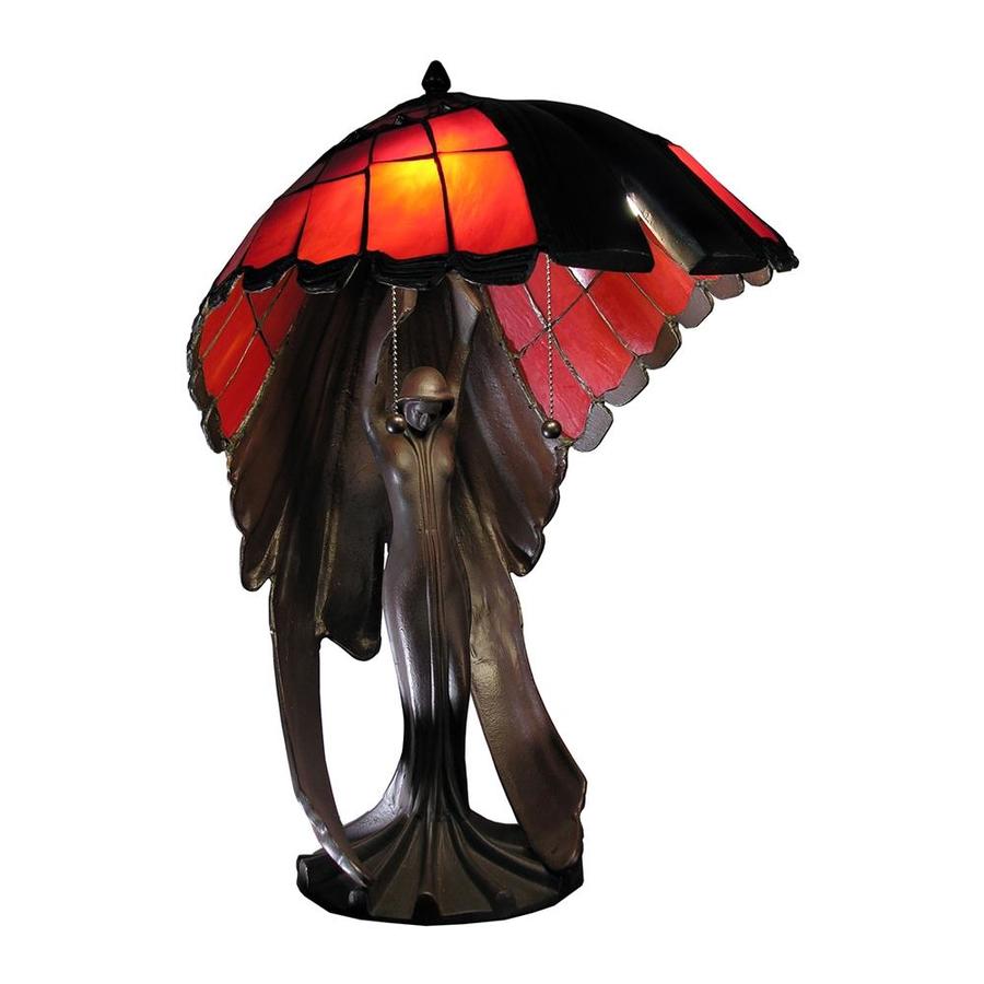 Warehouse of Tiffany Karlie Flying Lady Red 2 Light Tiffany Style Table ...