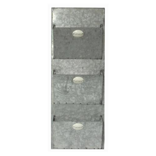 Cheung's Galvanized Metal Triple Wall Letter Holder at Lowes.com