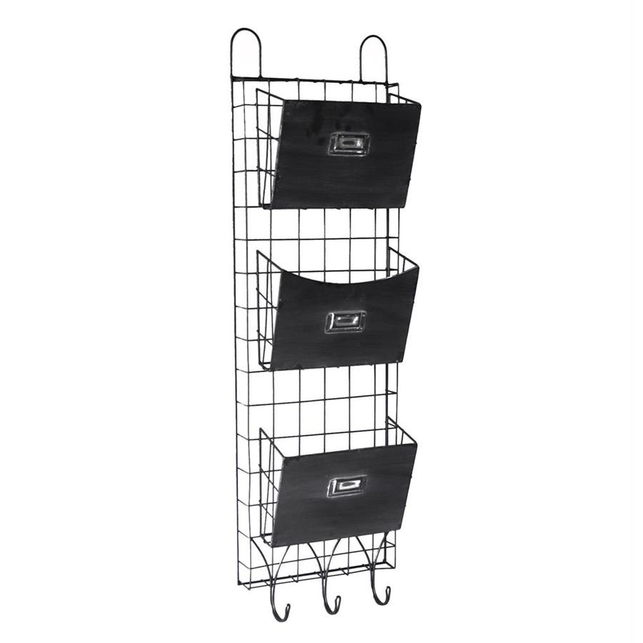 Cheung's Black Wire Wall Storage with 3 Hooks and 3 Baskets at Lowes.com