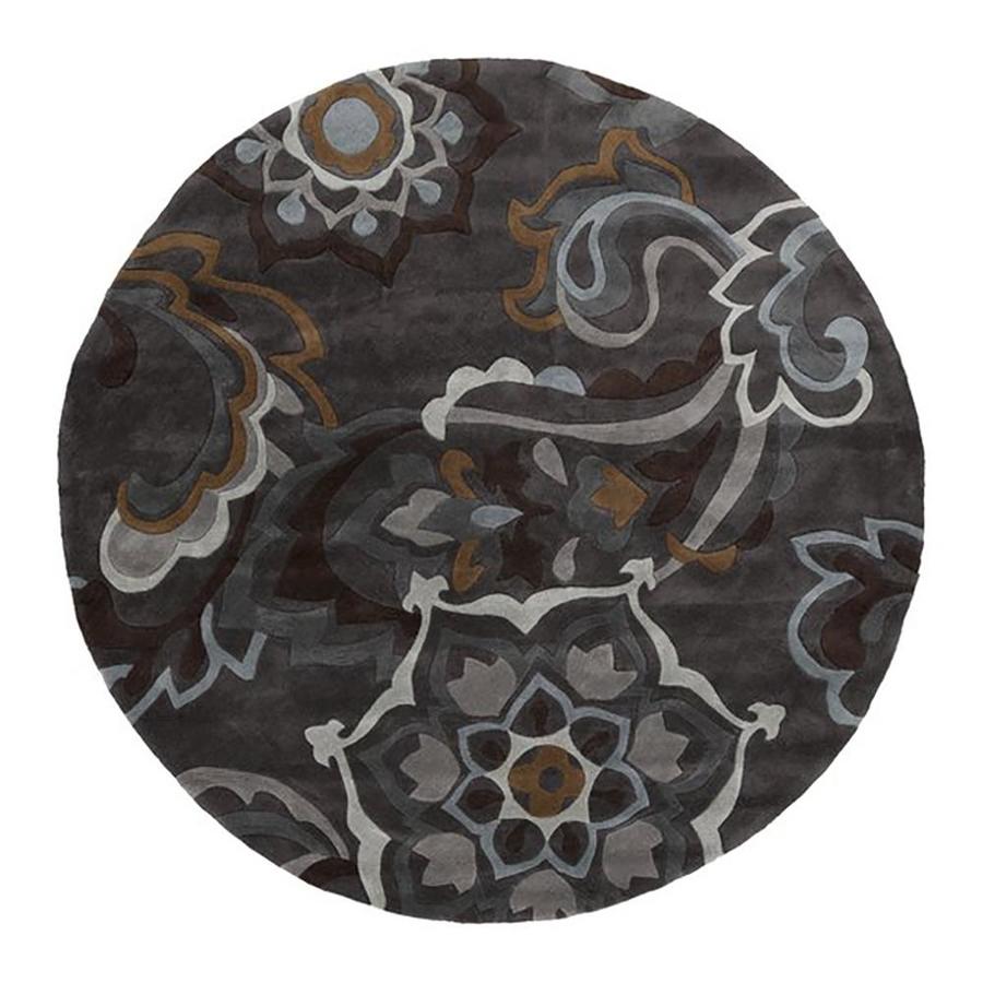 Surya Cosmopolitan Charcoal/Denim Round Indoor Handcrafted Area Rug ...