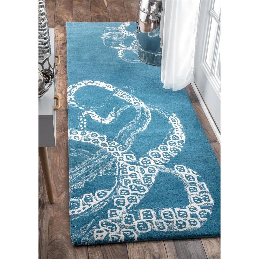nuLOOM Octopus Tail Blue Indoor Handcrafted Area Rug (Common: 5 x 8 ...