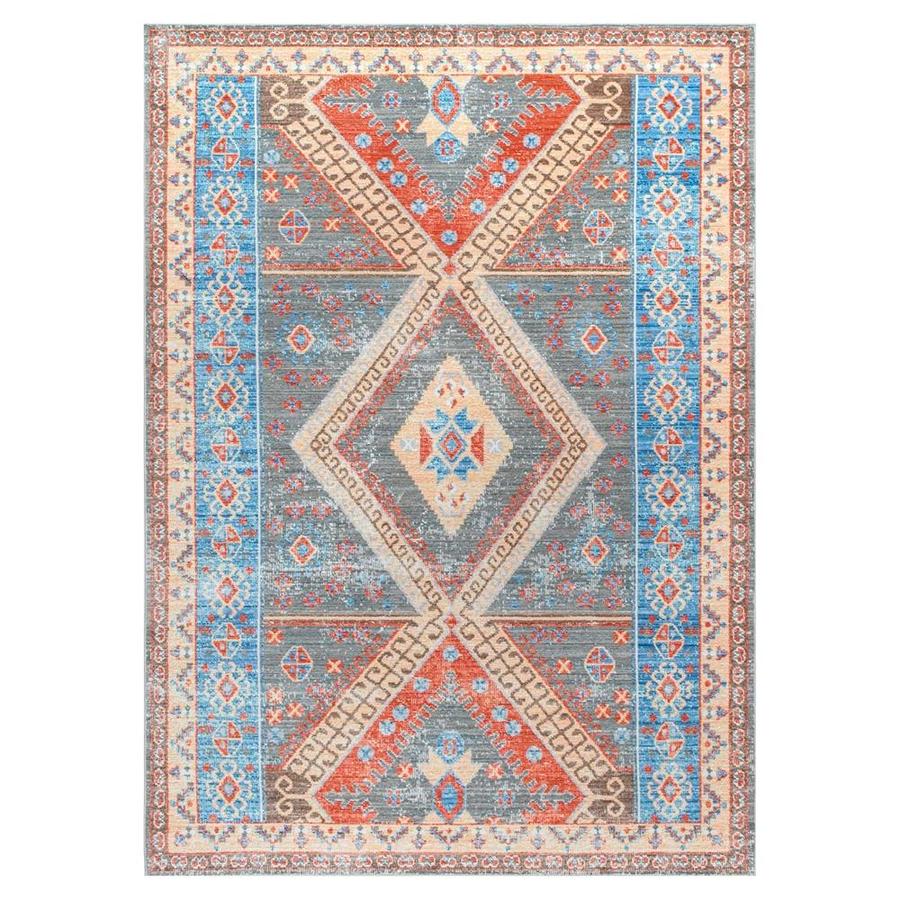 NuLOOM Renda Blue, Orange Indoor Area Rug (Common: 5 x 8; Actual: 5.25 ...
