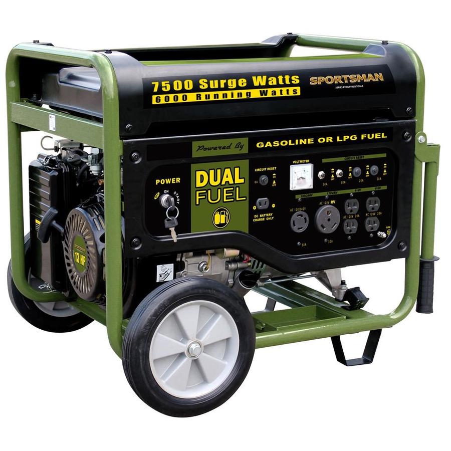 Buffalo Dual Fuel 6000-Running-Watt Portable Generator with Sportsman ...