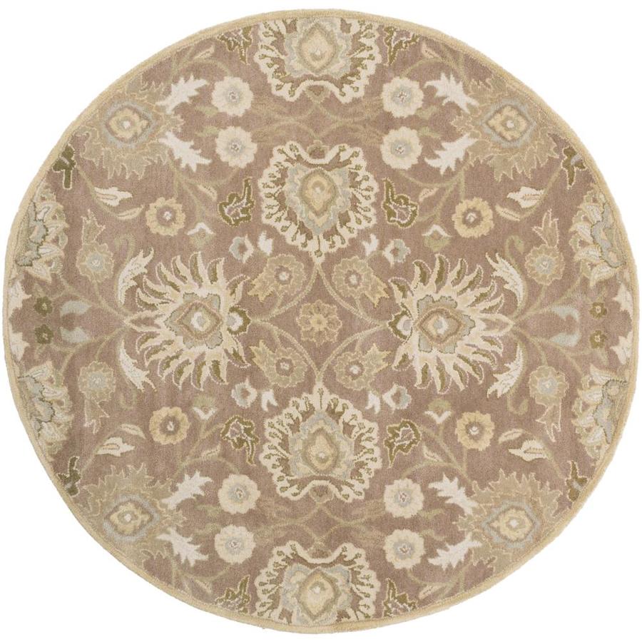 Surya Caesar Camel Round Border Oriental Handcrafted Area Rug in the ...