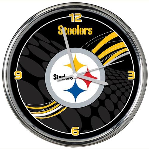 The Memory Company Pittsburgh Steelers 12-in Dynamic Chrome Clock in ...