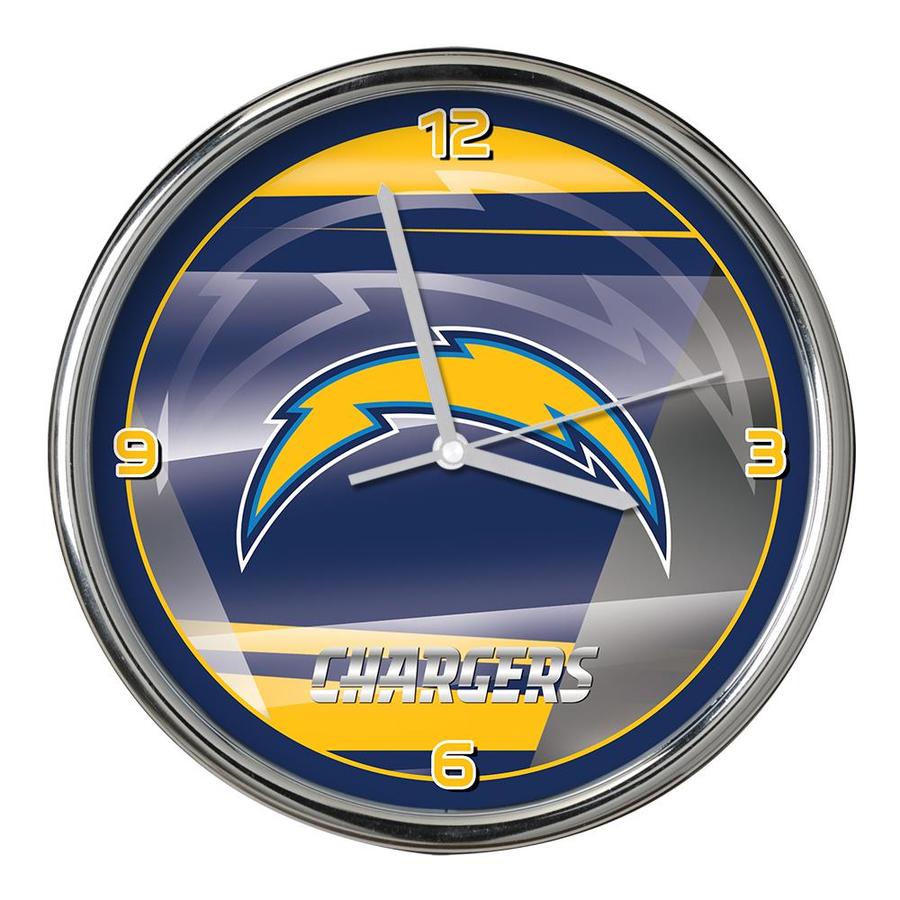 The Memory Company Analog Los Angeles Chargers Round Wall Clock in the ...