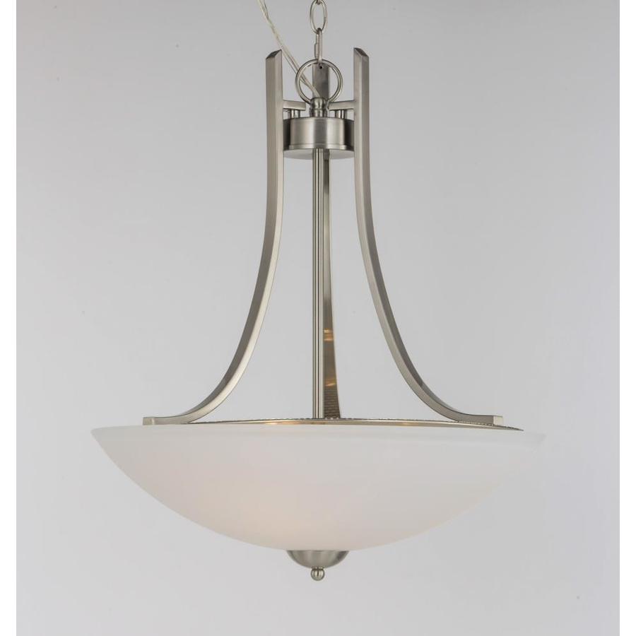 Maxim Lighting Taylor Satin Nickel Traditional White Glass Bowl Pendant ...