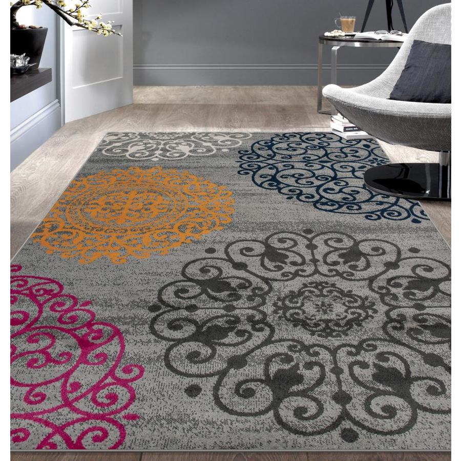 World Rug Gallery Princeton 8 x 10 Multi Indoor Floral/Botanical Mid ...