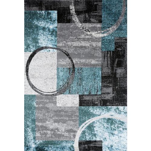 World Rug Gallery Princeton Blue/Gray Indoor Mid-Century Modern Area ...