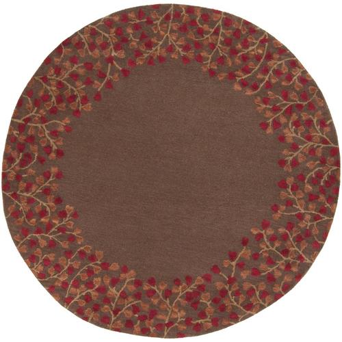 Surya Athena Dark Brown Round Indoor Border Handcrafted Area Rug in the ...