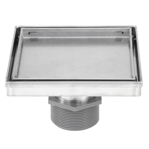 eModernDecor 6-in L Tile Insert Square Stainless Steel Shower Drain in ...