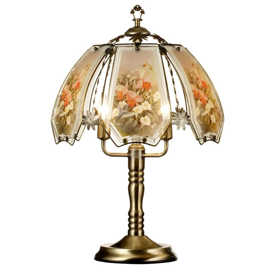ORE International 23.5-in Gold Touch Table Lamp with Glass Shade at ...