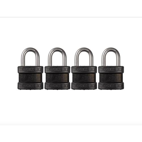 Commando Lock 4-Pack 1.75-in Steel Keyed Padlock in the Padlocks ...