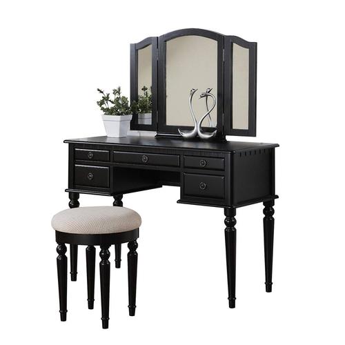 Benzara 43-in Black Makeup Vanity in the Makeup Vanities department at ...