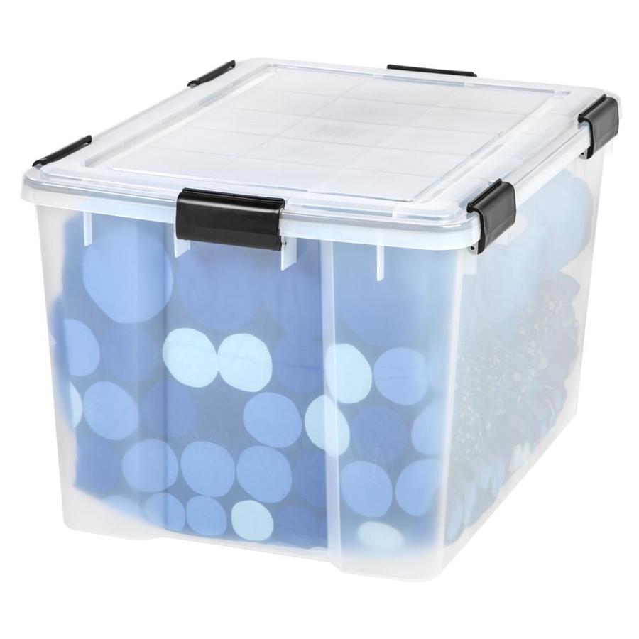 IRIS Weather Tight 18.5-Gallon (74-Quart) Clear Tote with Latching Lid ...