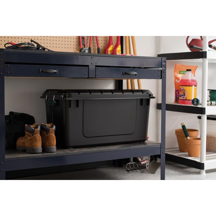 IRIS Weather Tight 20.5-Gallon (82-Quart) Black Tote with Latching Lid ...