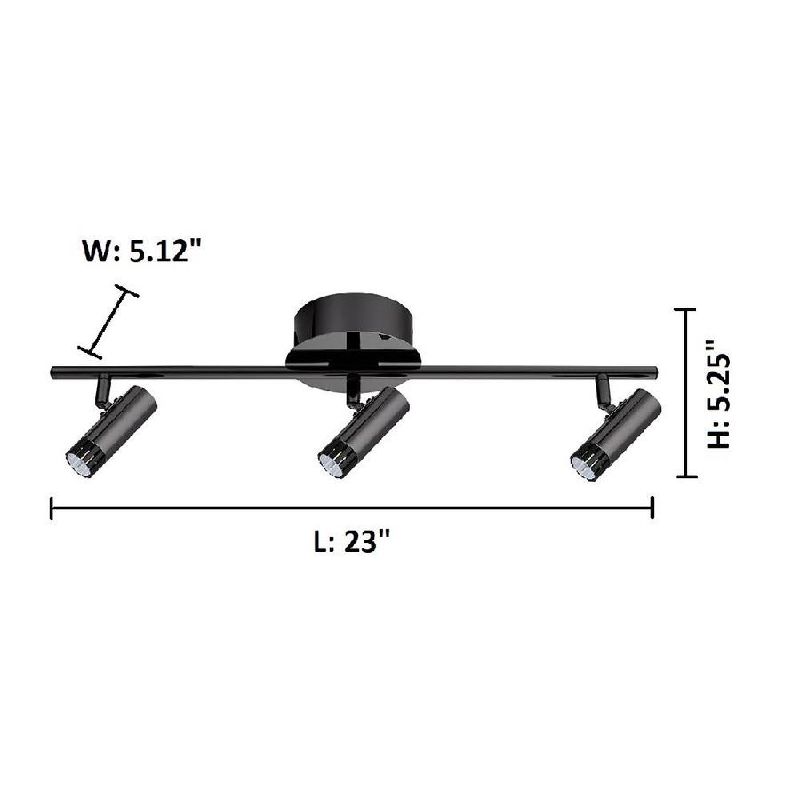 EGLO Lianello 3-Light 23-in Black Chrome Dimmable LED Track Bar Fixed ...