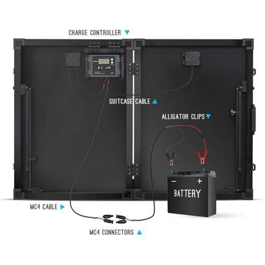 Renogy 19.9-in x 27.2-in x 2.8-in 100-Watt Portable Solar Panel at ...