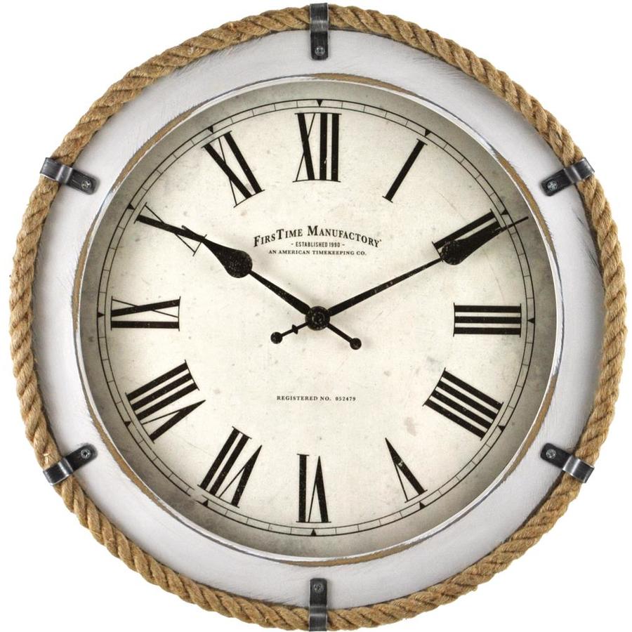 FirsTime FirsTime and Co.® Whitewashed Rope Wall Clock in the Clocks ...
