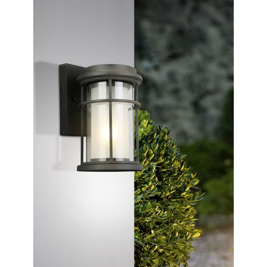 EGLO Helendale 10-in H Zinc Medium Base (E-26) Outdoor Wall Light in ...