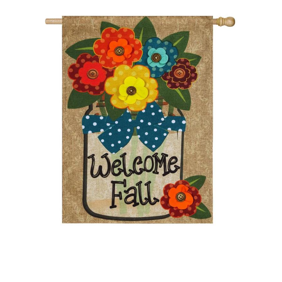 Evergreen 2.3-ft W x 3.6-ft H Fall House Flag in the Decorative Banners ...