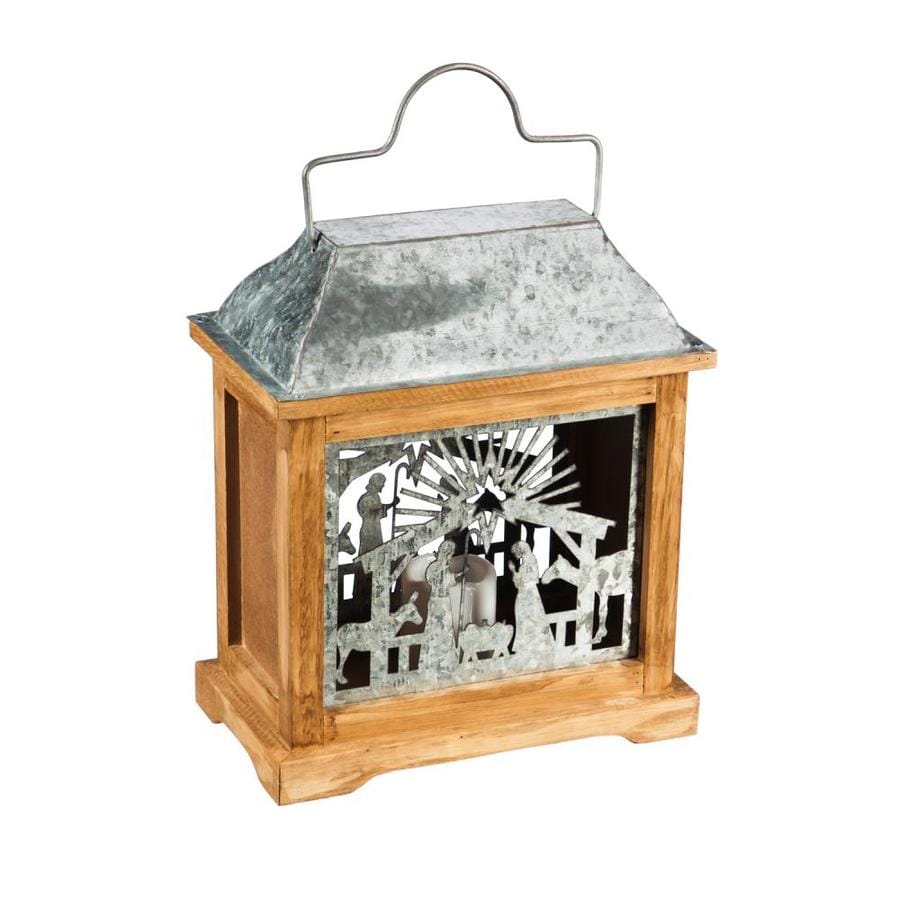 Evergreen 5.51-in x 11.42-in Multi Metal LED Light Outdoor Decorative ...