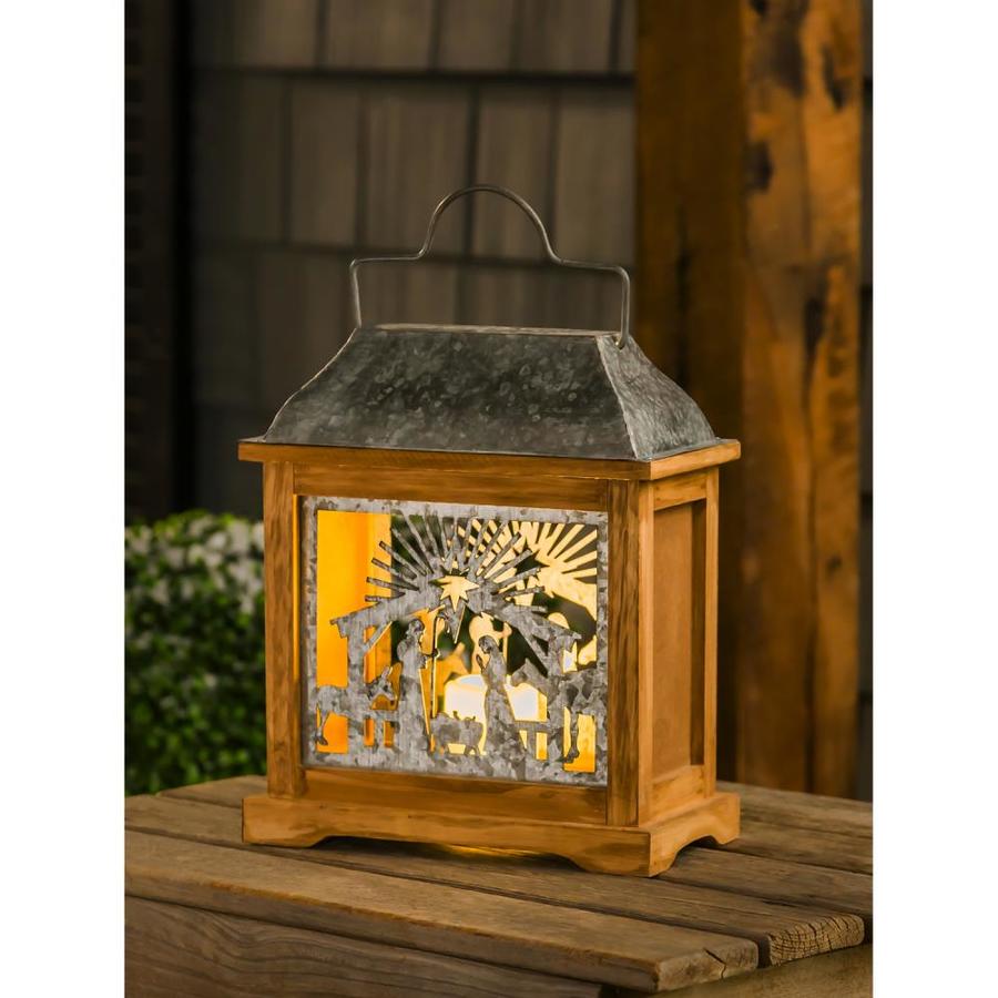 Evergreen 5.51-in x 11.42-in Multi Metal LED Light Outdoor Decorative ...